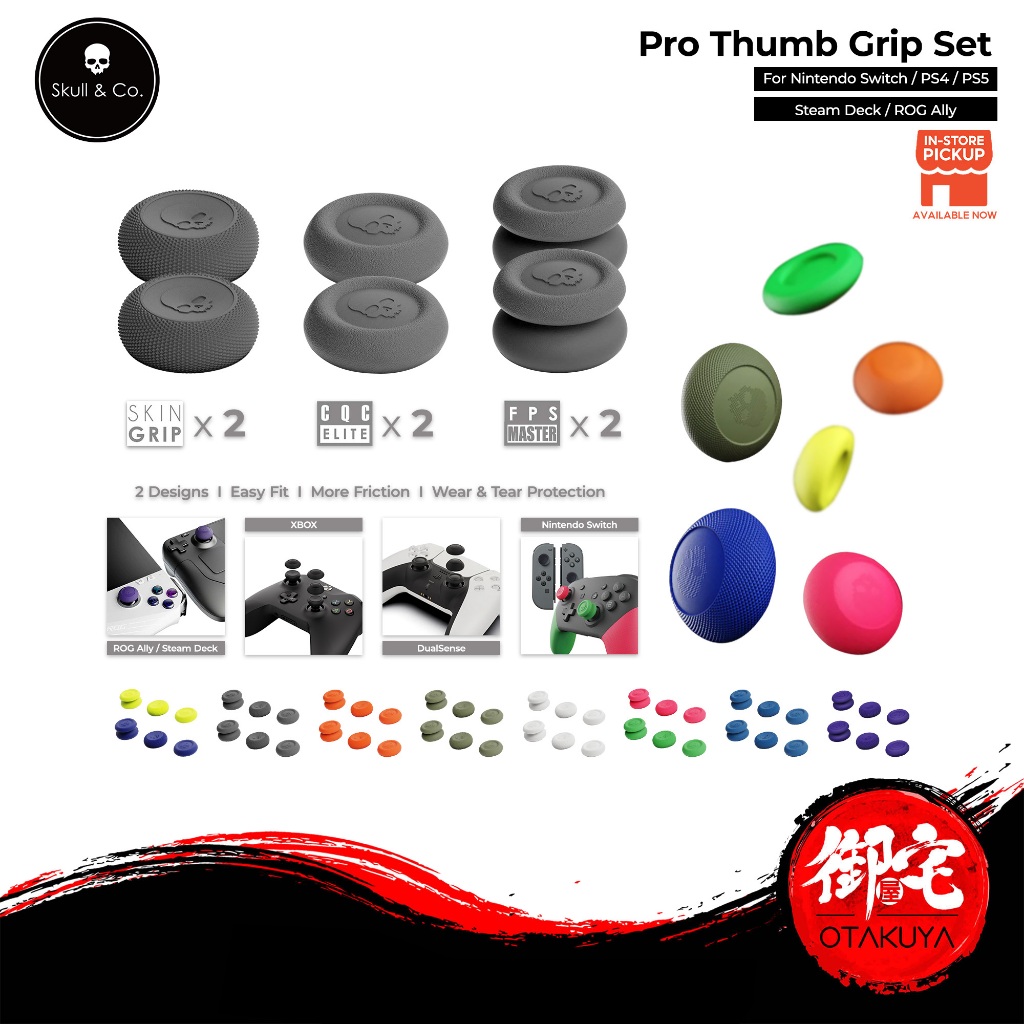 【10.25 SALE】Skull & Co. Convex Thumbgrips 6 PCS Set for PS4 / PS5 / NSW ...