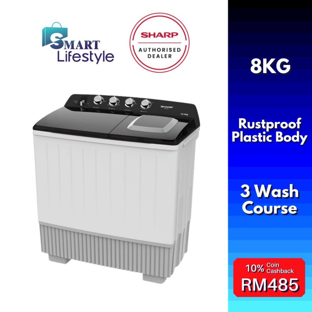 Sharp Semi Auto Washer ESTP-8016 (8KG) / ESTP1116 (11KG) / ESTP1316 (13KG) / ESTP1516 (15KG ...