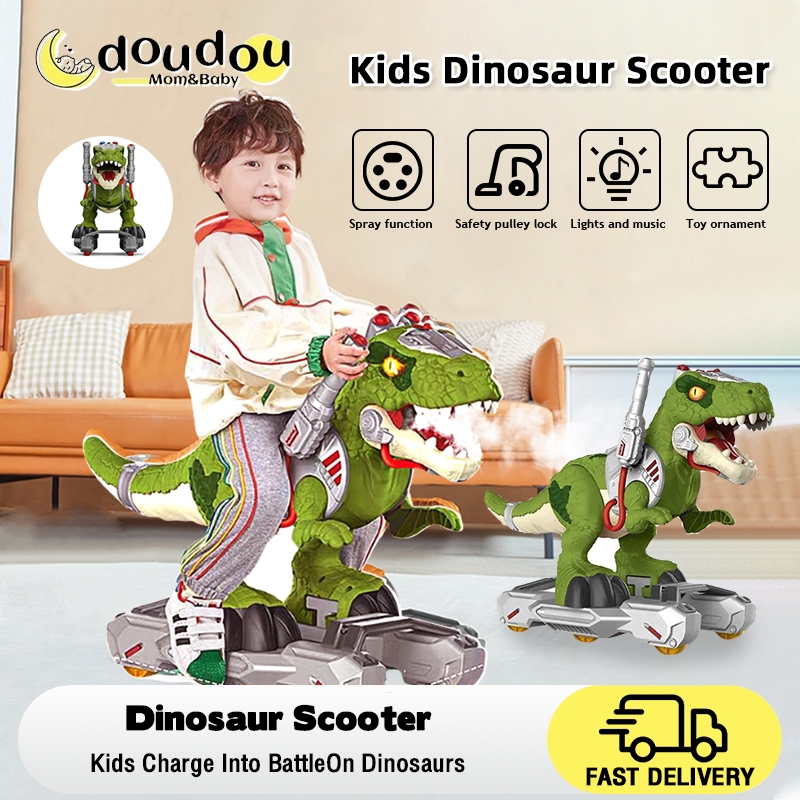 Dinosaur Scooter Kids Ride On Dinosaur Electric With Sounds and Smoke ...