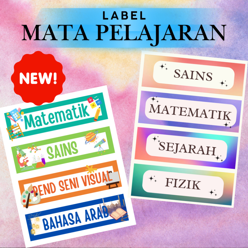 *SOFTCOPY* Label Subjek/Mata Pelajaran — KECERIAAN DAN HIASAN KELAS ...