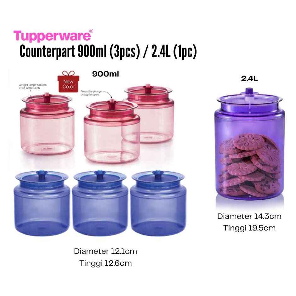Tupperware Counterpart Balang Kuih Kedap Udara Air Tight Cookie Jar ...