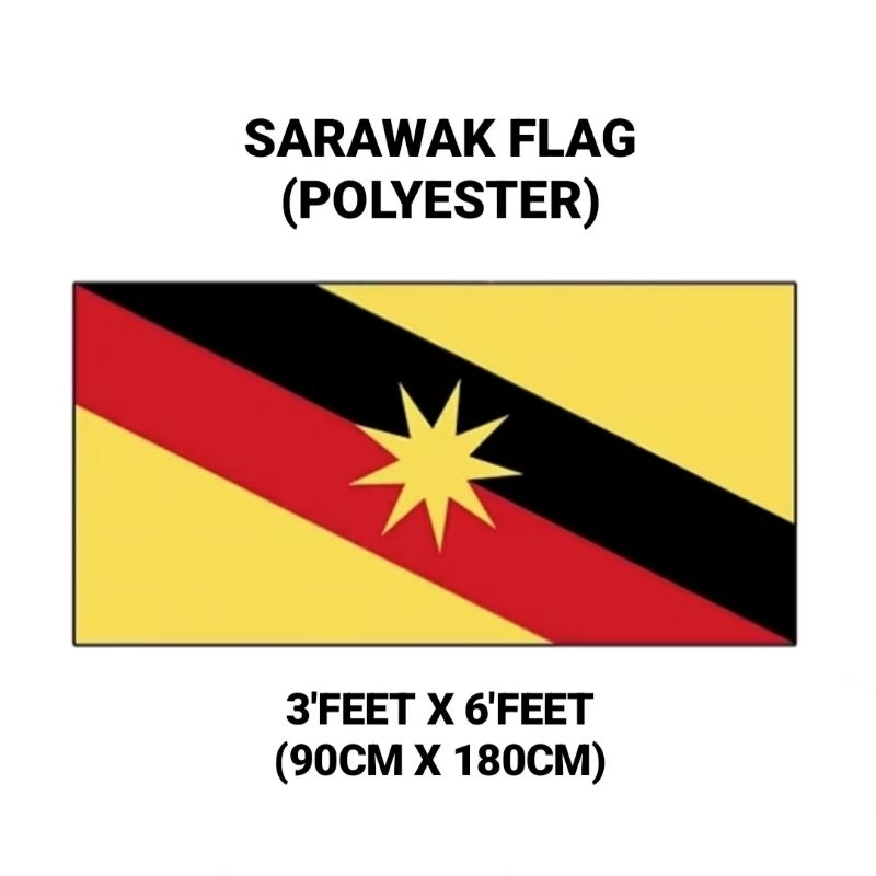 (3PCS) SARAWAK Polyester Flag | 3'X6' [90CM X 180CM] Standard Size ...