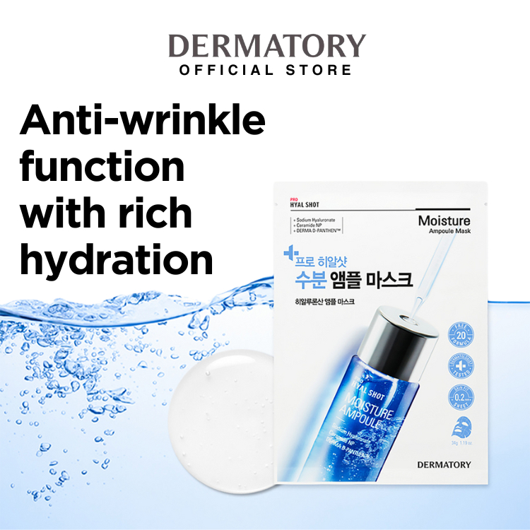 Dermatory Official Pro Hyal Shot Moisture Ampoule Mask (1 Pc) | Shopee ...