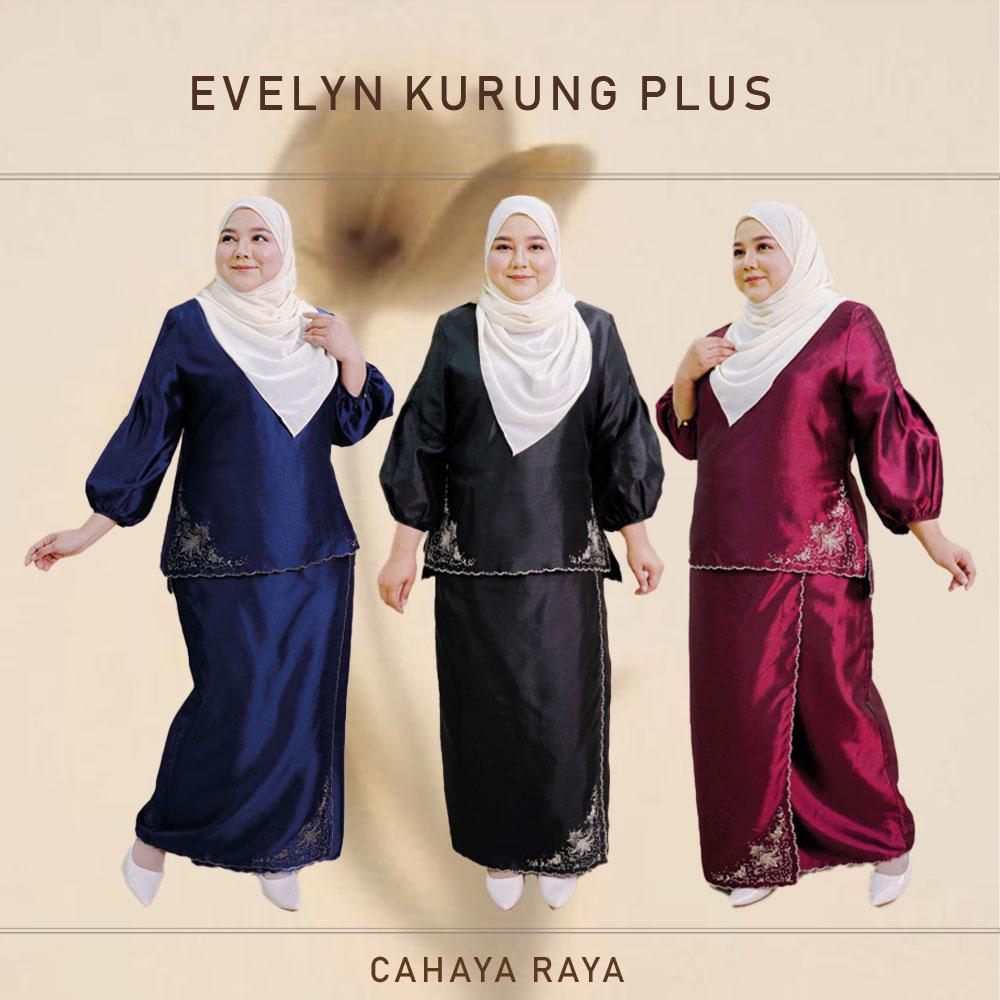 Evelyn PLUS SIZE Kurung with Embroidery /Mini Kurung / Kurung Moden by ...