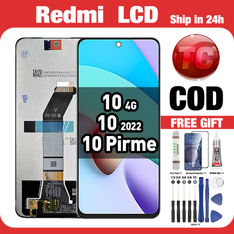 LCD Redmi 10 4G/ 10 2022/ 10 Prime Compatible For Original Glass Touch ...