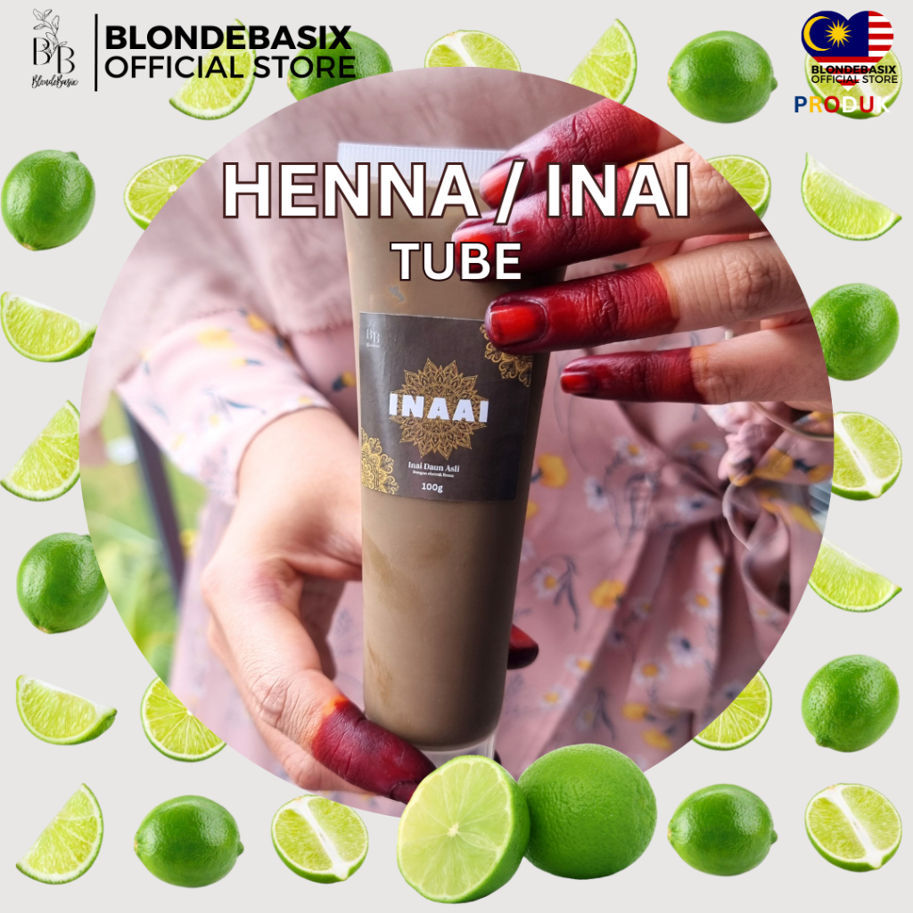 BLONDEBASIX Pes Inai Asli | Natural Henna Paste | Ibu Inai Rambut dan ...