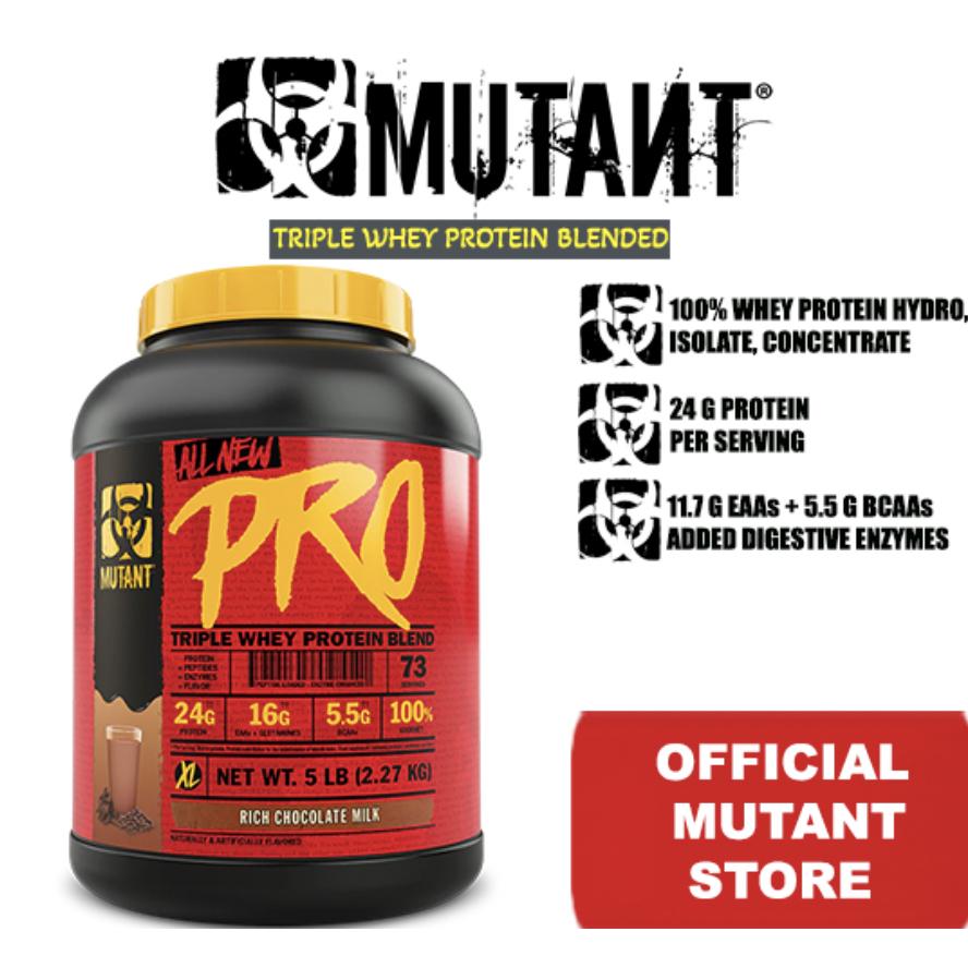Mutant Pro Whey Protein Blend Isolate/Hydro/Concentrate Supplement ...