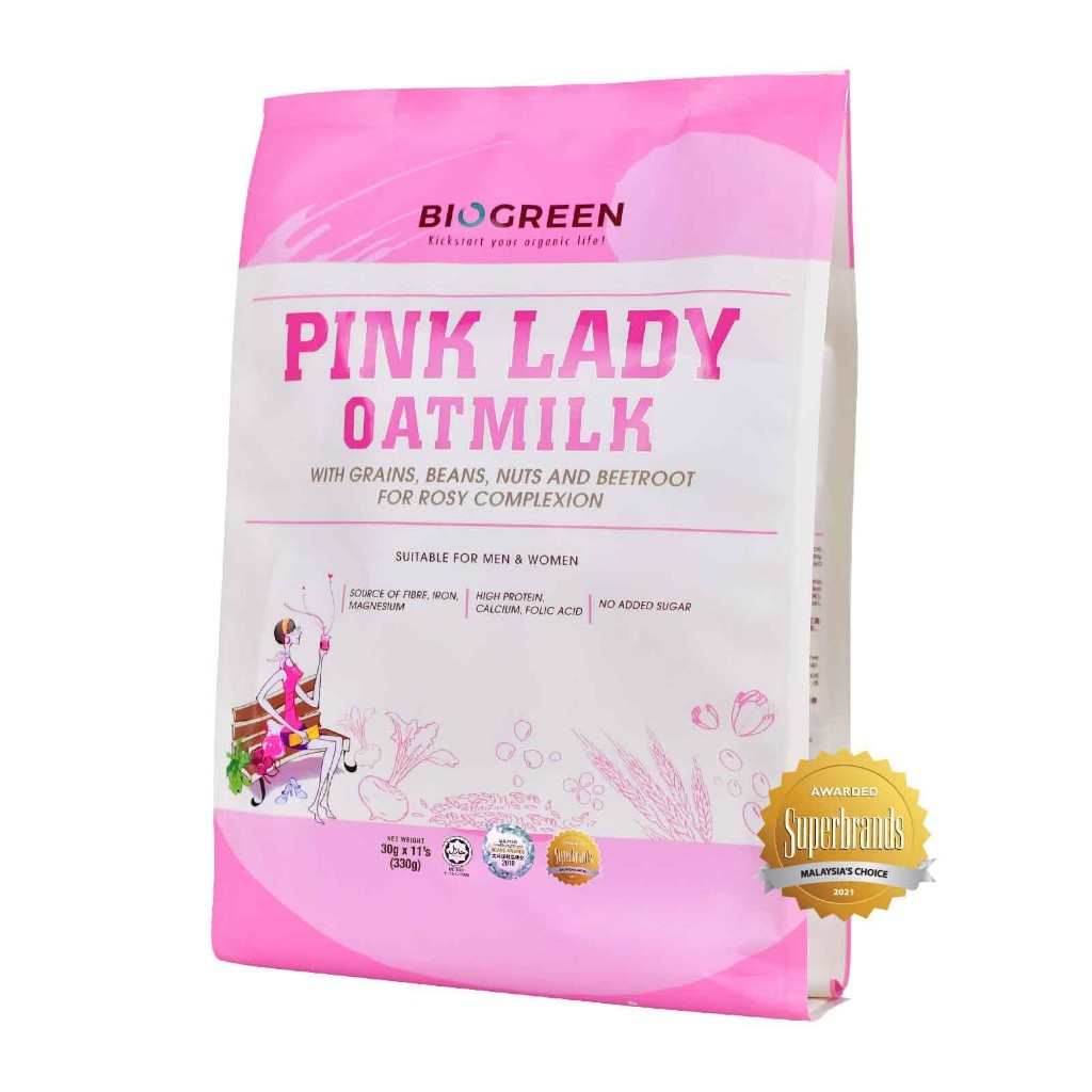 Biogreen Pink Lady Oatmilk Sachets Pack (11's x 30g) | Shopee Malaysia