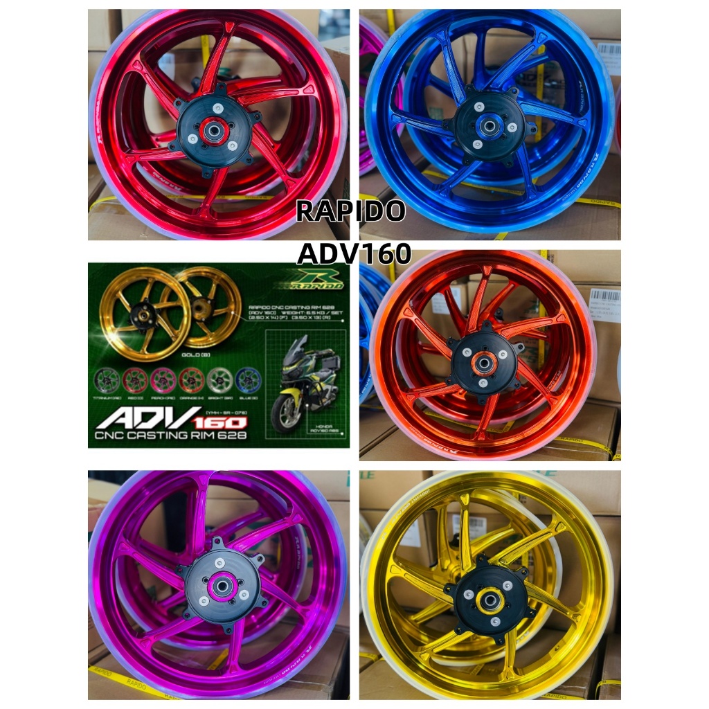 New item ADV160 CNC Sport Rim Rapido 628 Casting (Front 250-14 Rear 3. ...