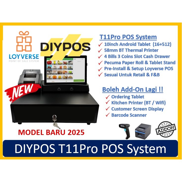Loyverse Full Set POS System \ POS Sistem Set Penuh \ Cahier Machine ...