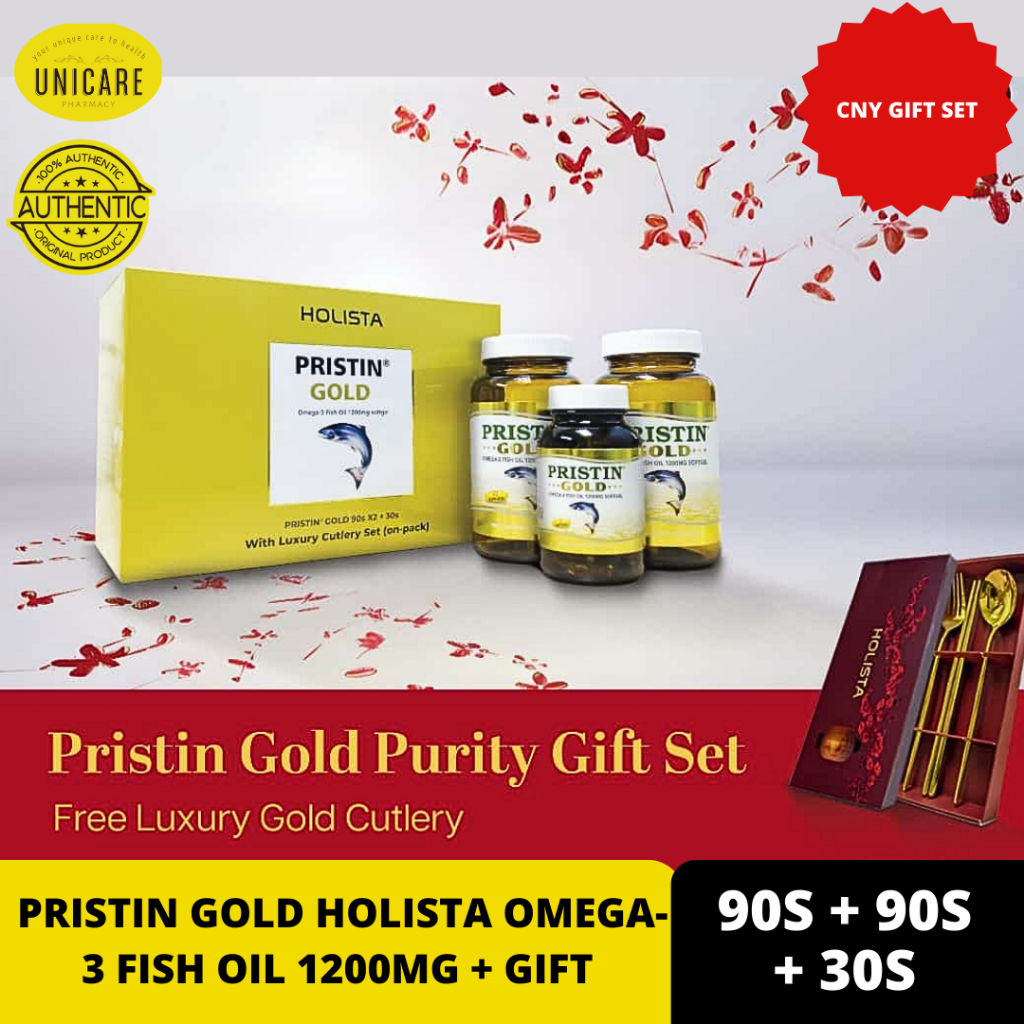 PRISTIN GOLD HOLISTA OMEGA-3 FISH OIL 1200MG 90S + 90S + 30S + GIFT ...