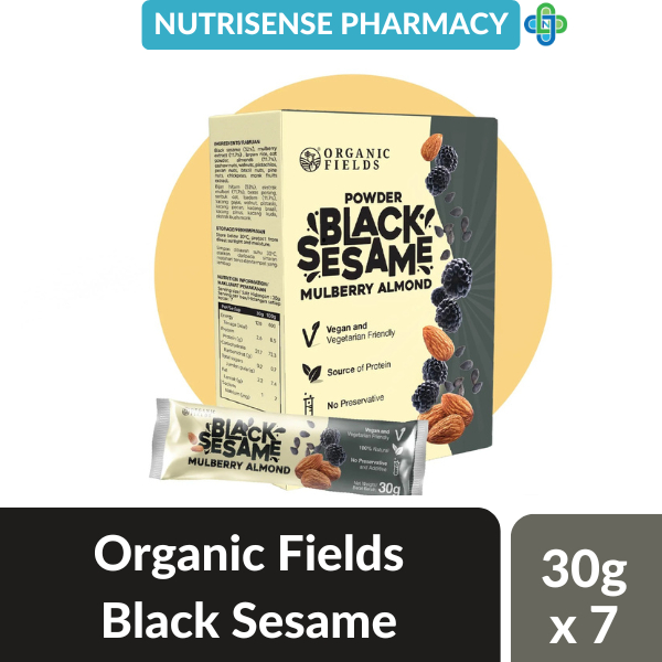 ORGANIC FIELDS POWDER BLACK SESAME MULBERRY ALMOND 30GX7'S 210G | Shopee Malaysia
