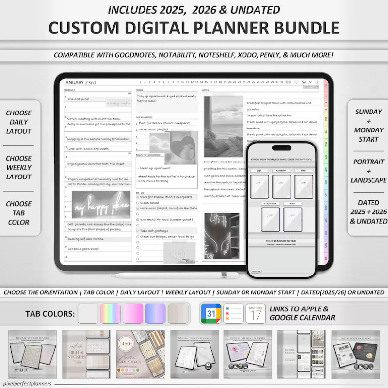 Digital Planner 2025-2026 📅 GoodNotes & iPad Planner | Dated/Undated ...