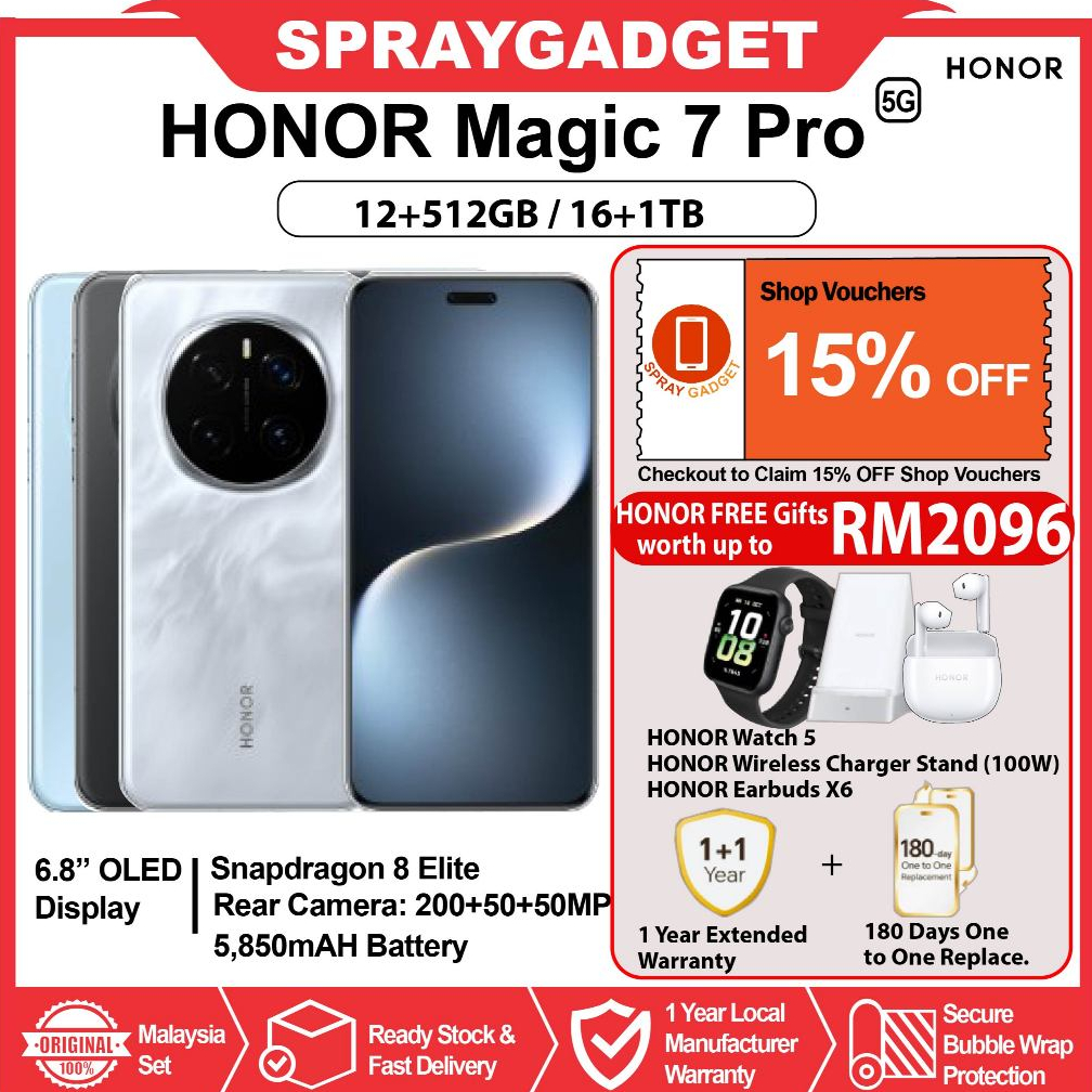 HONOR Magic 7 Pro 5G [24GB*(12+12)RAM+512GB ROM/ 32GB*(16+16)RAM+1TB ...