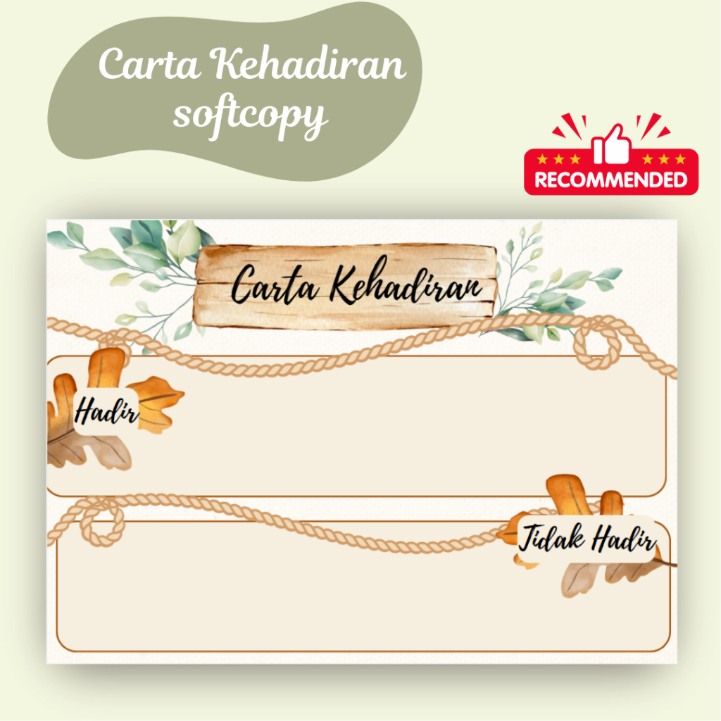SOFTCOPY CARTA KEHADIRAN KELAS PDF | Shopee Malaysia