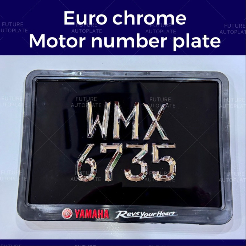 [NEW] Motor number plate euro chrome font #NO PLAT MOTO EURO CLOM FANCY ...