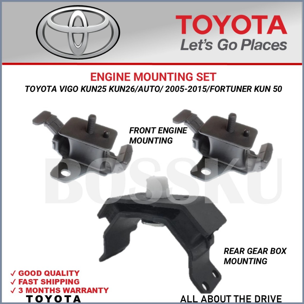 ENGINE MOUNTING KIT - TOYOTA VIGO KUN25 KUN26/AUTO/ 2005-2015/FORTUNER ...