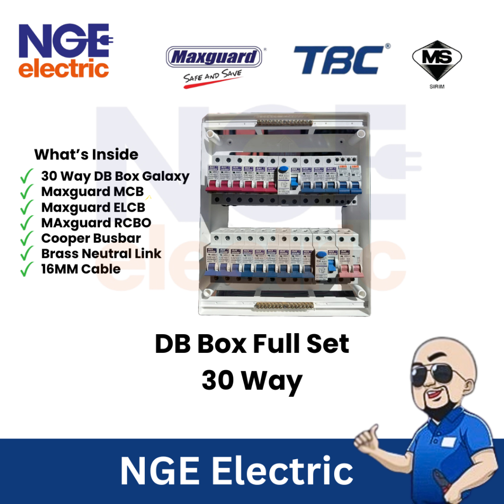 DB| [SET DB] DB Lengkap 2 Row 30 Way + RCBO 63A MAXGUARD | Khas Water ...