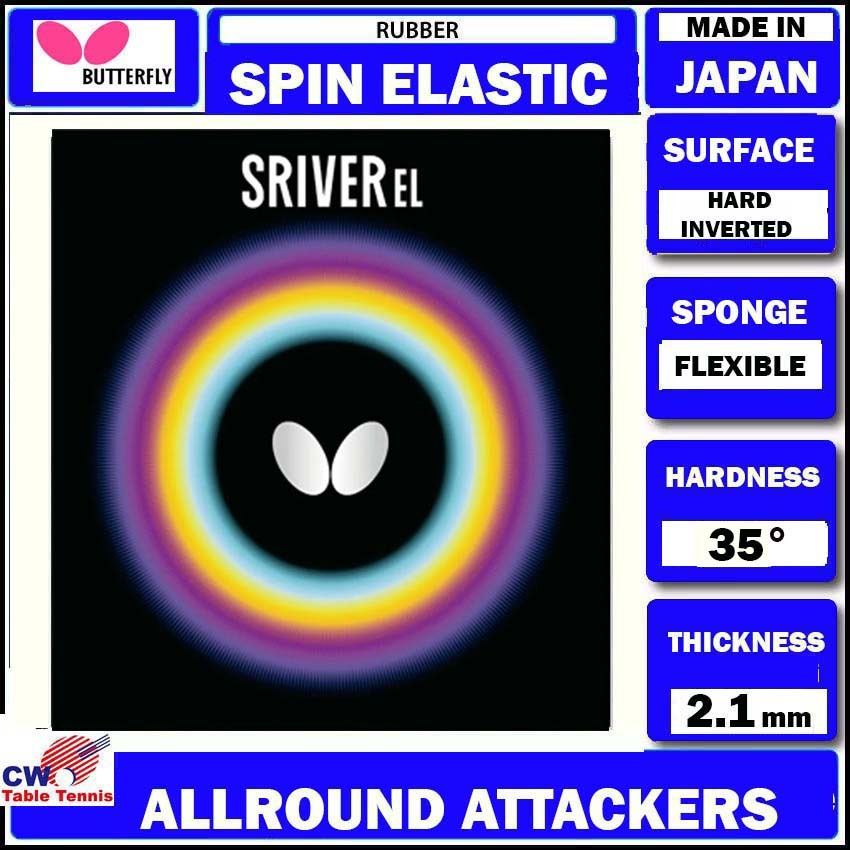 Butterfly Sriver EL Spin Elastic 2.1mm H35 Table Tennis Rubber SHEET ...