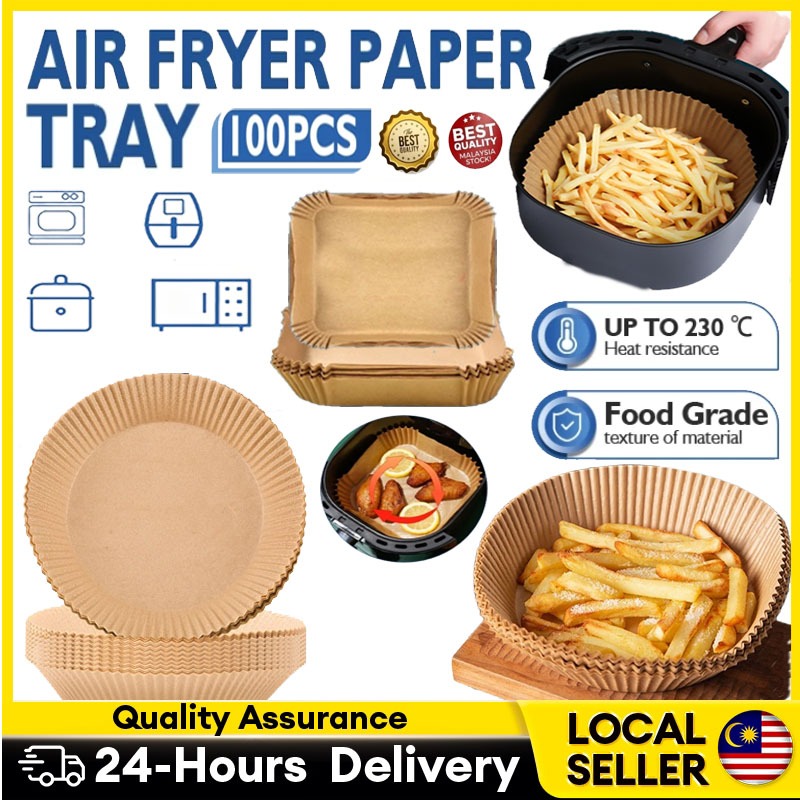 Malaysia Spot Hight Quality 50/100Pcs Air Fryer Paper Baking Paper 20CM ...
