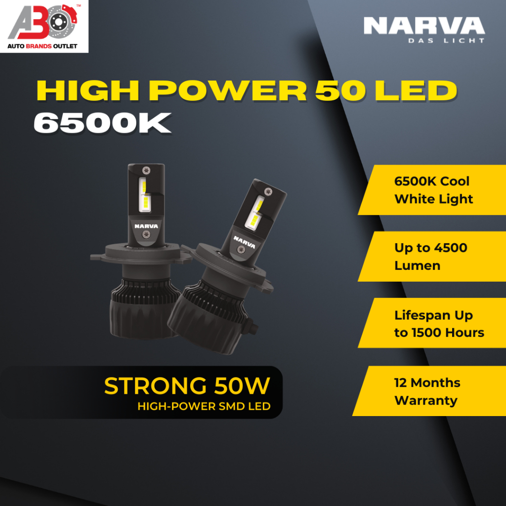 NARVA HIGH POWER 50 6500K LED Headlight Bulb Set | Shopee Malaysia