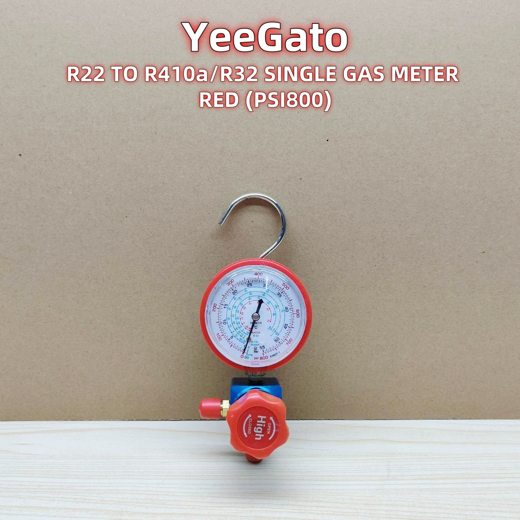 [Psi 800] HIGH PRESSURE R22 / R134/R32/R410A ANALOG SINGLE GAS METER ...