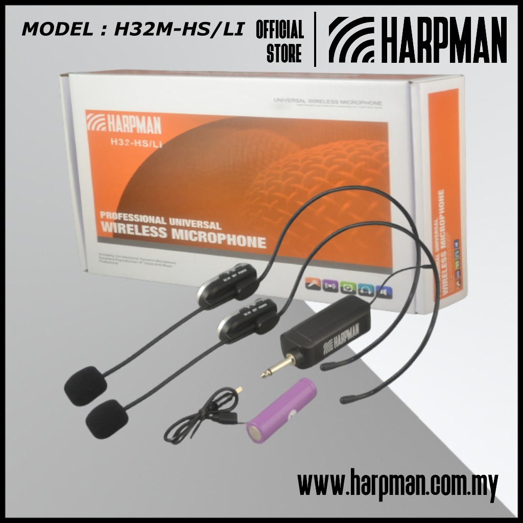 HARPMAN H32M-HS/LI 2 CHANNEL UHF WIRELESS MIC SYSTEM with MINI RECEIVER ... HARPMAN H32M-HS/LI 2 CHANNEL UHF WIRELESS MIC SYSTEM with MINI RECEIVER ...