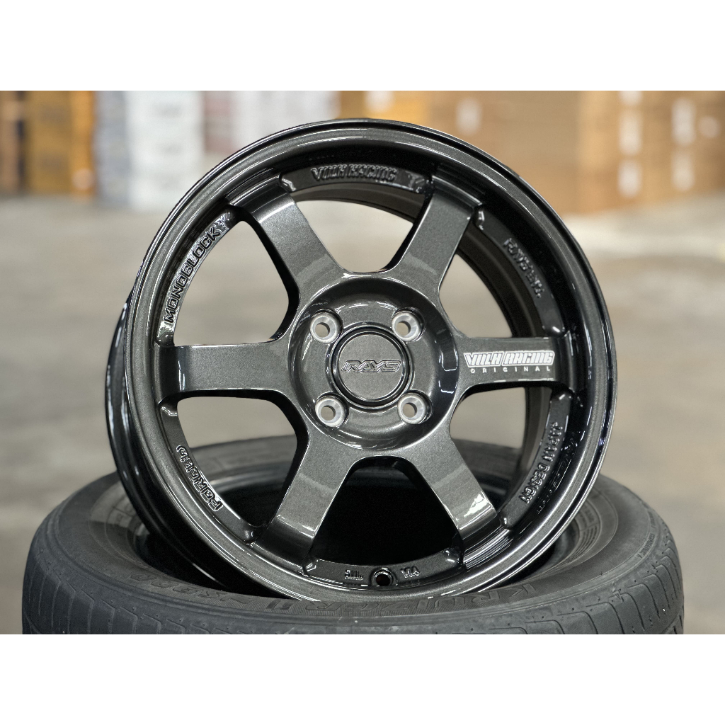 NEW 15X6.5J AOW TE37 Rim (set of 4) Gunmetal 4X100 for Axia Bezza NBox ...