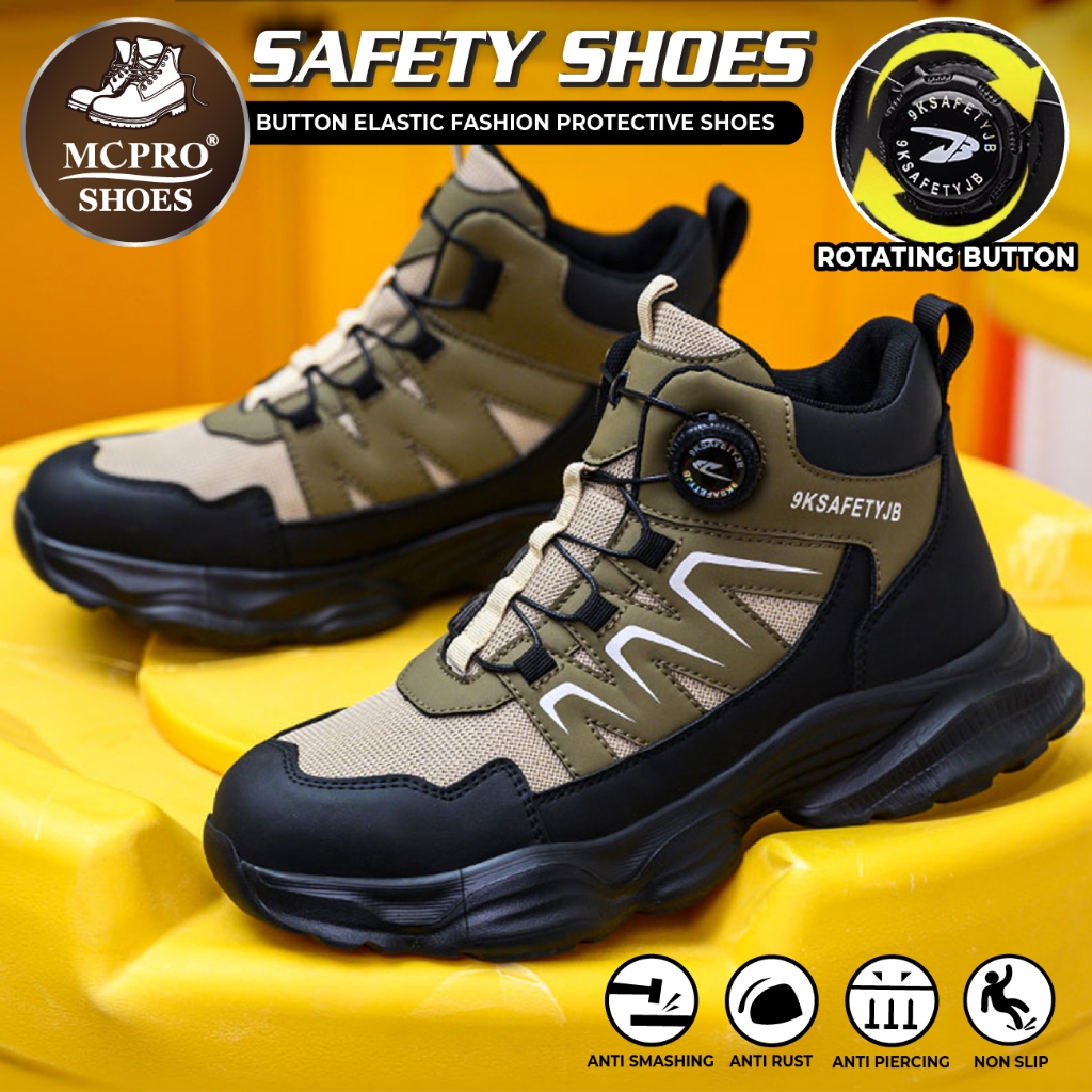Safety Shoes Medium-Cut Anti-Smashing Anti-puncture steel toe cap with ...