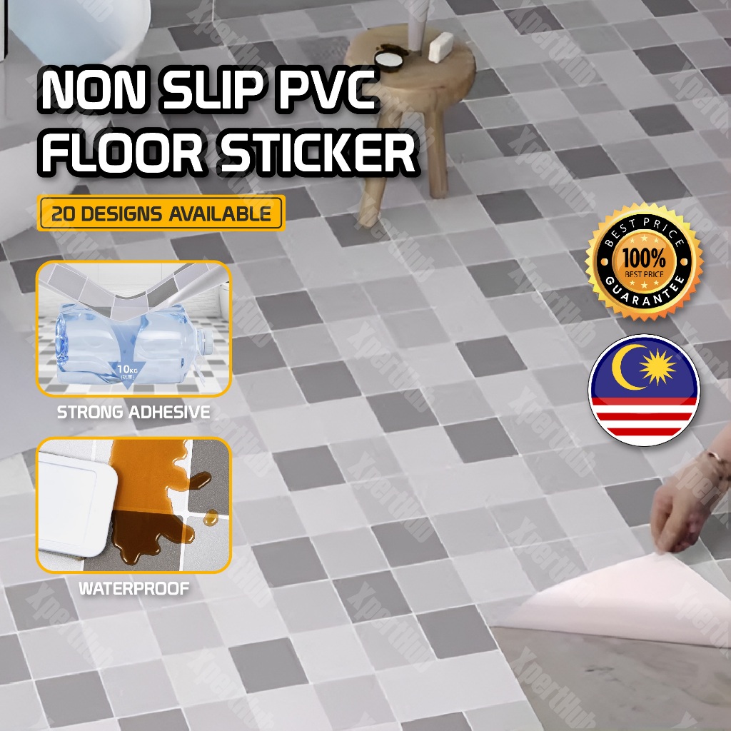 XpertHub PVC Floor Sticker Waterproof Wallpaper Self Adhesive Kitchen ...