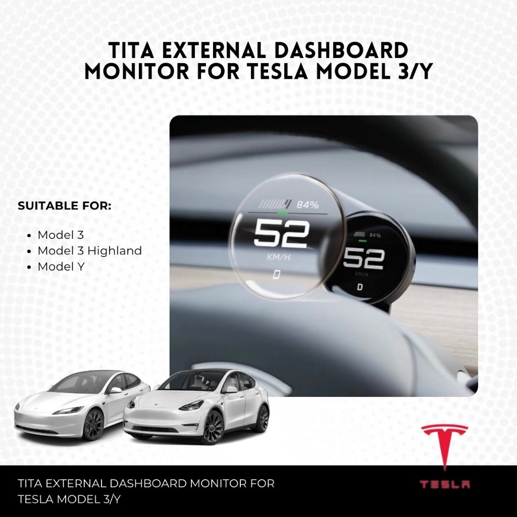 TITA External Dashboard Monitor for Tesla Model 3/Y | Magsafe Wireless ...