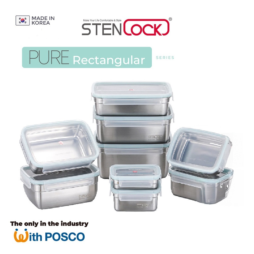 STENLOCK Pure Stainless Steel Airtight Container Rectangular Series ...