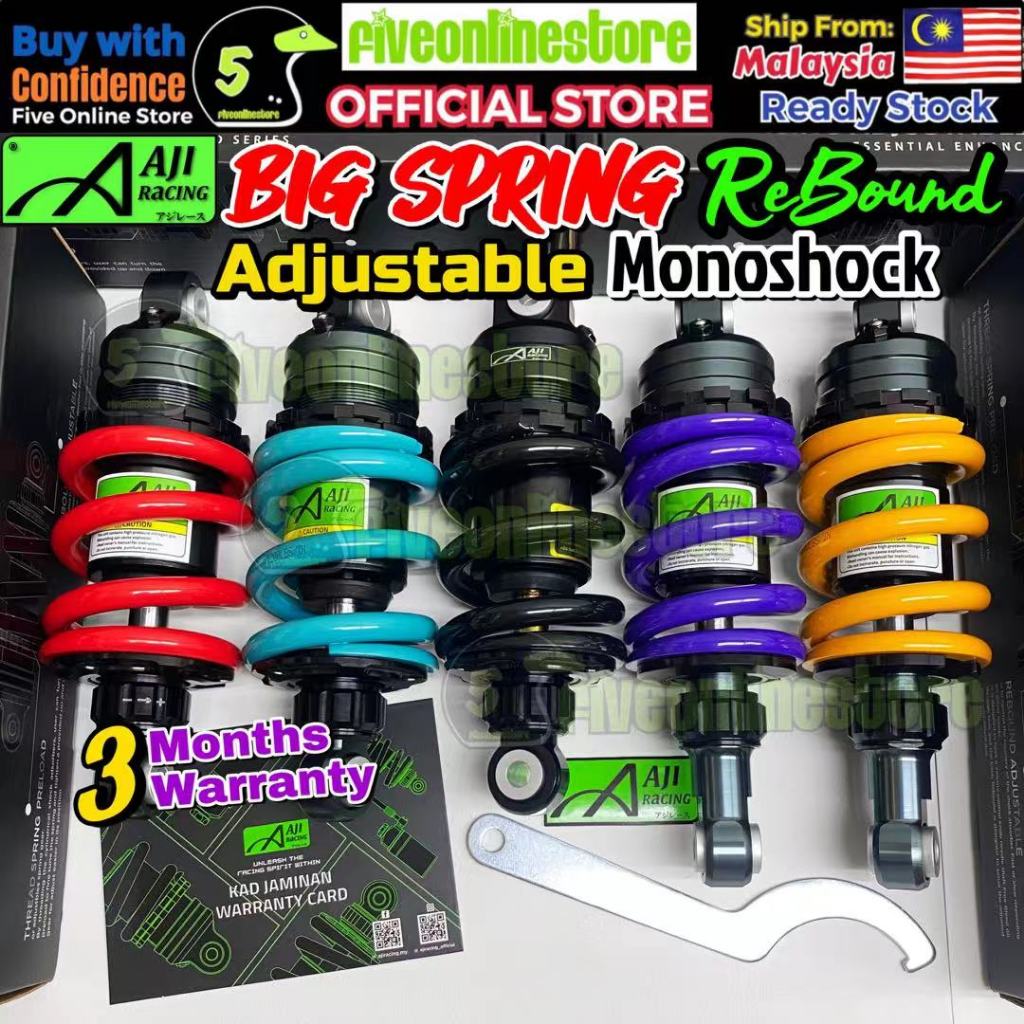 AJI Racing Big Monoshock Adjustable ORIGINAL LC135 RS150 Y15ZR Y15 RSX Y16ZR VF3i 200MM 205MM ...
