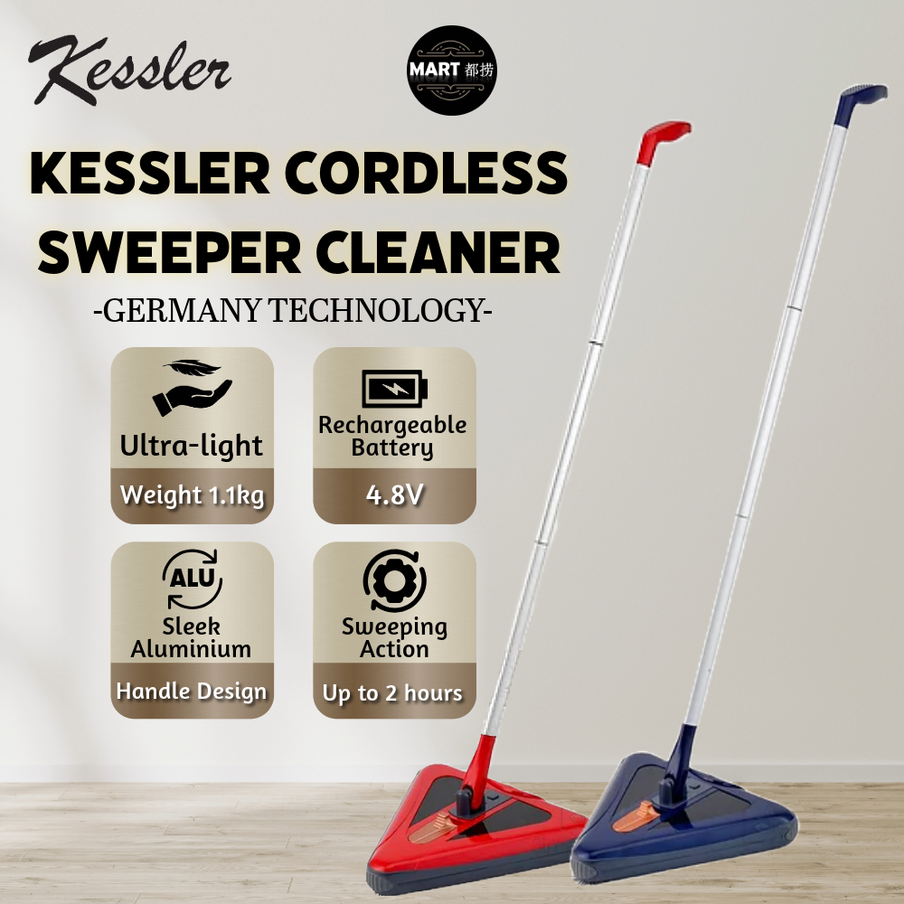KESSLER K8886 Rechargeable Triangular Electric Cordless Broom Floor ...