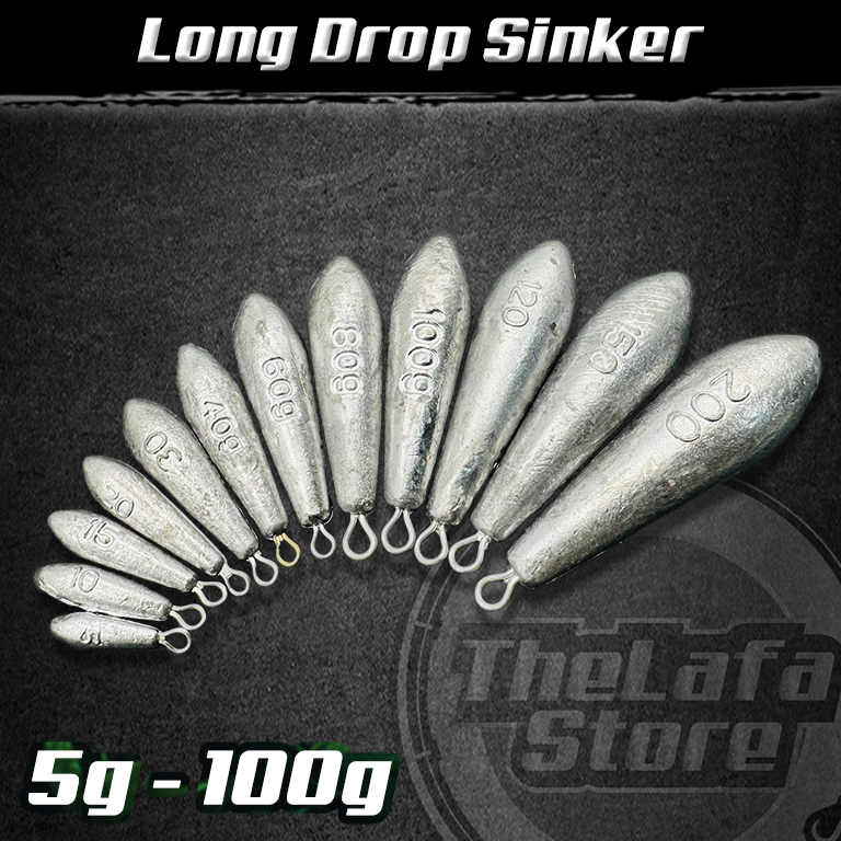 Long Drop Sinker Lead Sinker (5g - 100g) Batu Ladung Timah Pancing ...