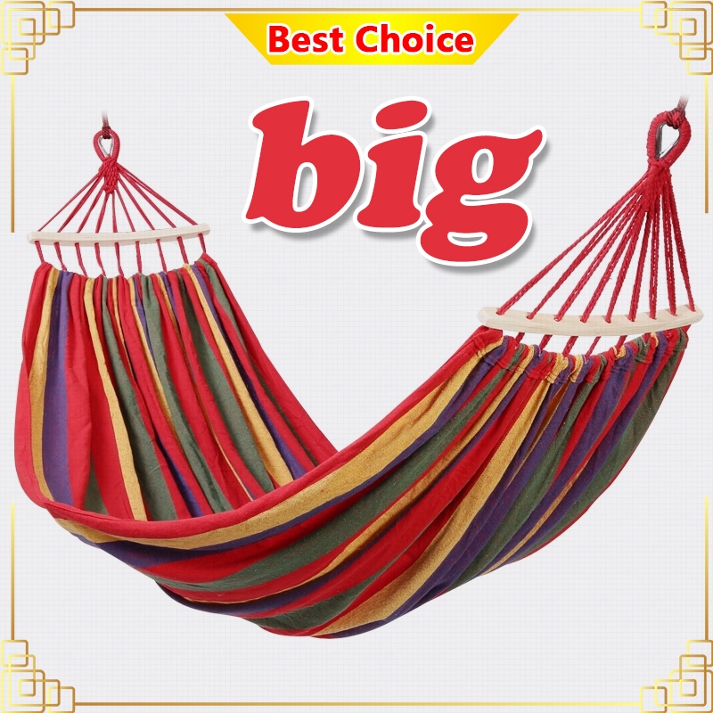 BIG 🌈Rainbow Hammock Outdoor Canvas Fabric Camping Striped Hammocks ...