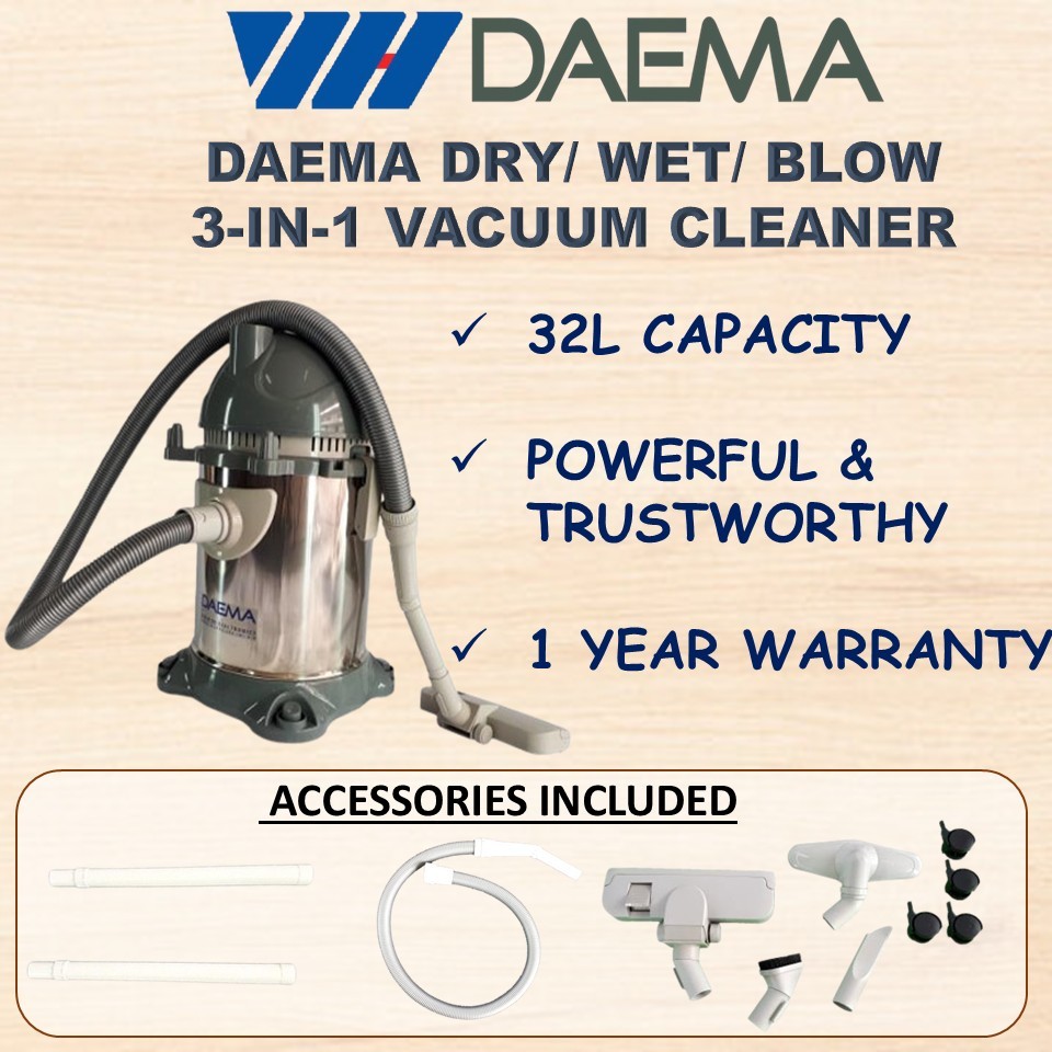 Daema Vacuum Cleaner Strong Suction Power with 32 Liters Tank | Shopee ...