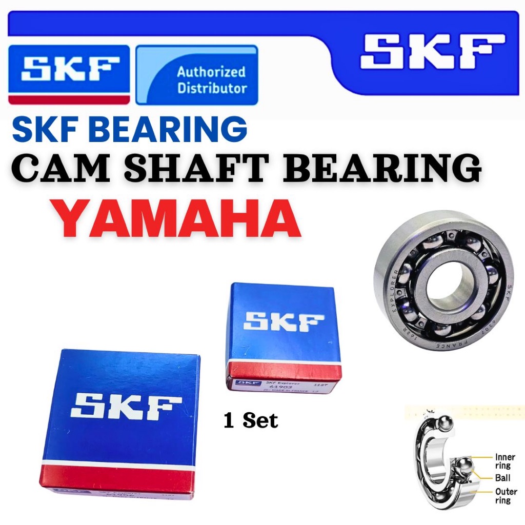 SKF CAM SHAFT BEARING YAMAHA LC135 Y15 NMAX155 NVX155 FZ150 1 SET 2 PCS ...