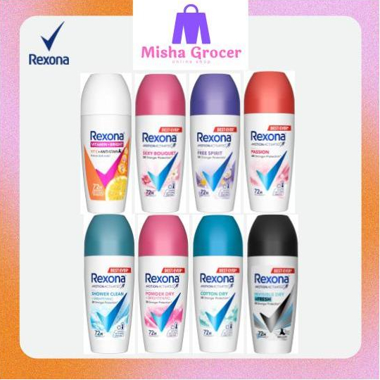 Rexona Roll On Women 45ml /passion/sexy boutique/cotton dry/invisible/shower clean | Shopee Malaysia