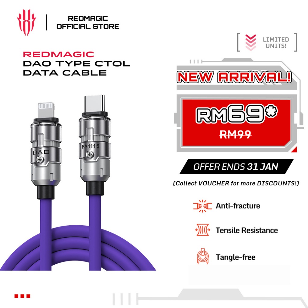 REDMAGIC DAO Type CtoL Data Cable | Shopee Malaysia