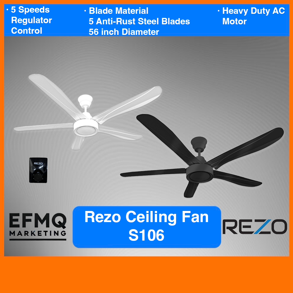 Rezo Ceiling Fan (56 Inches) AC Motor Strong & Silent Technology S106 ...