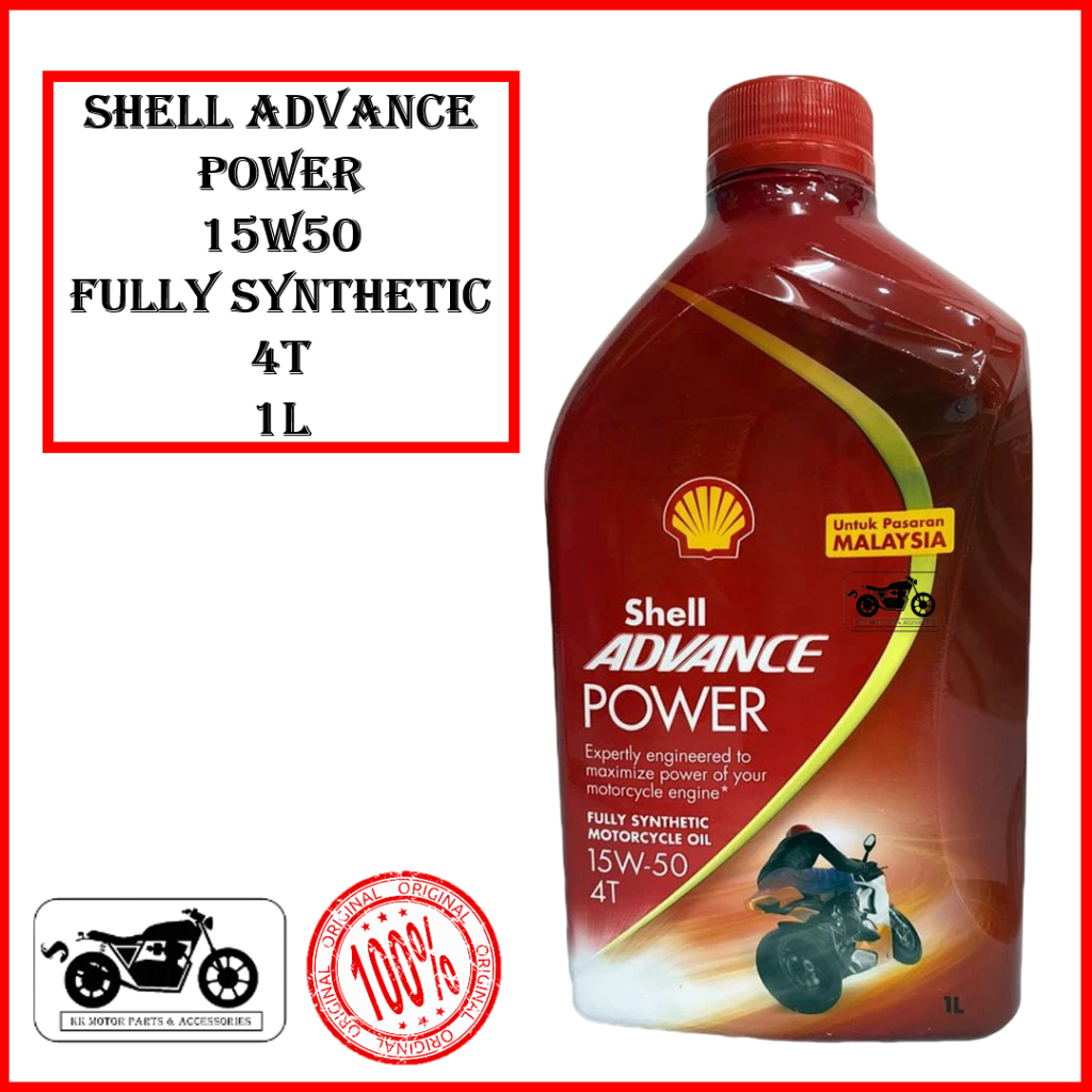 [100% ORIGINAL !!!] SHELL ADVANCE POWER 15W50 15W-50 4T FULLY SYNTHETIC ...