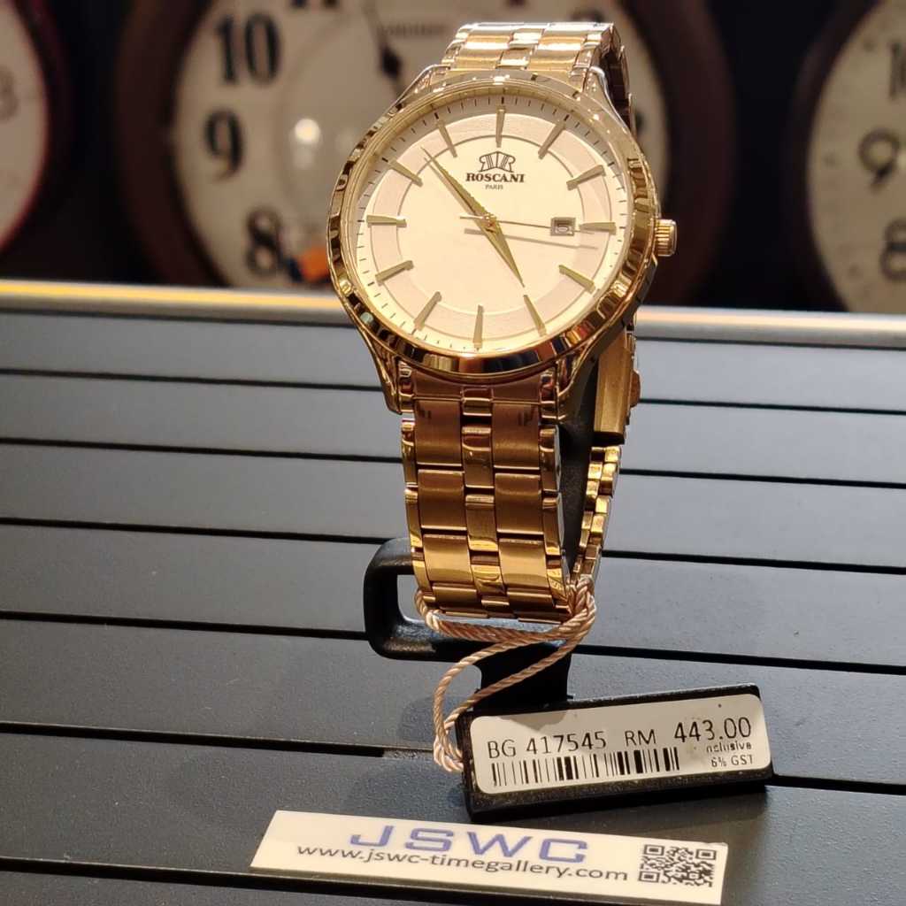 [FREE CAP & PAPER BAG] [Original] ROSCANI BG417545 PARIS MEN QUARTZ ...