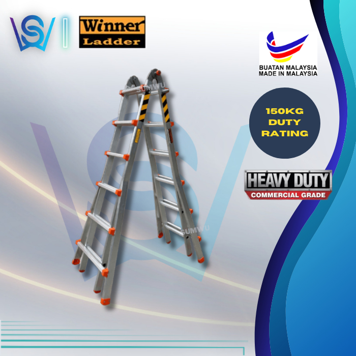 WINNER WCL-24 Aluminium Compact Multipurpose Ladder 24 Step Tangga ...