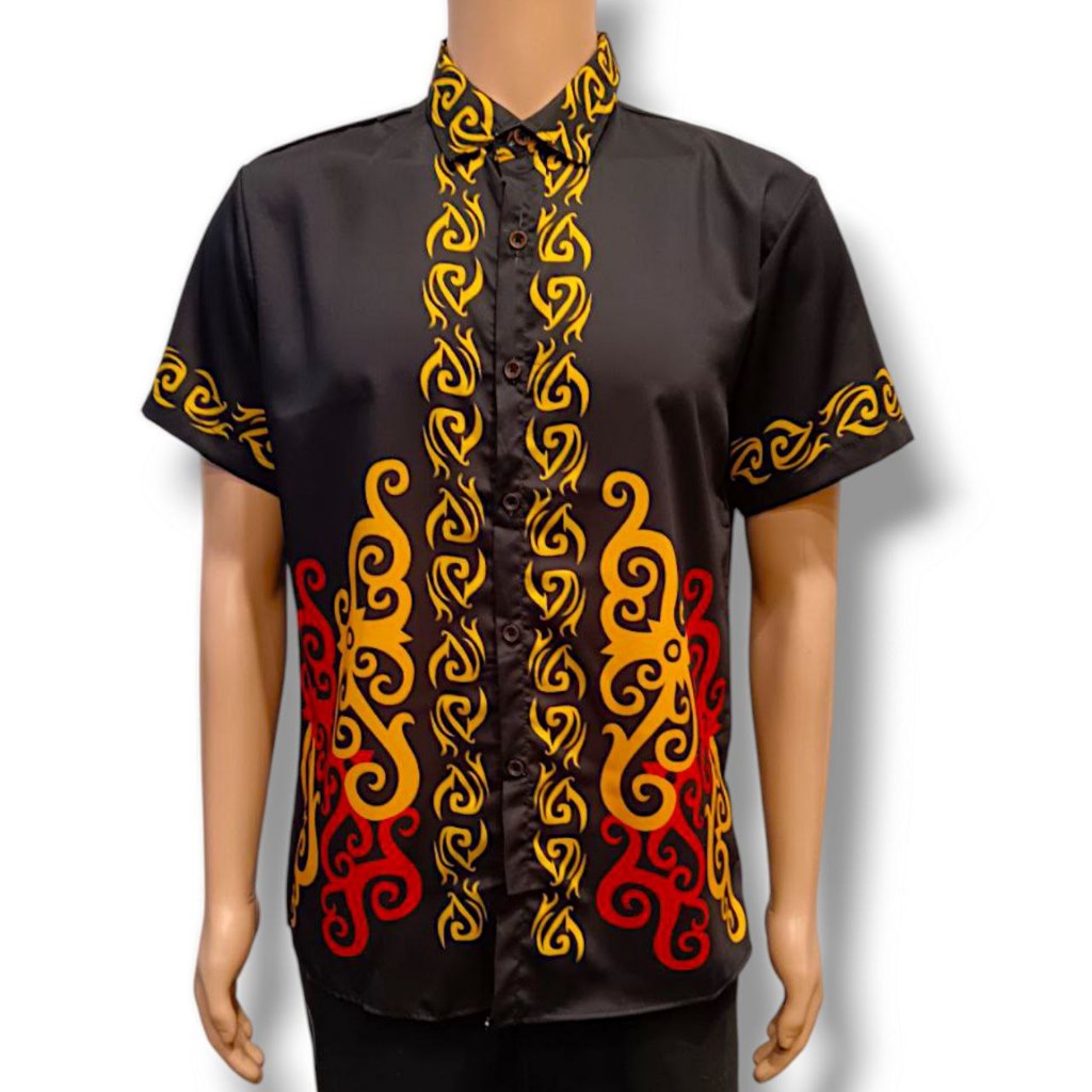 New Kemeja Lelaki Corak Orang Ulu Printed Graphic Kemeja Batik Corak ...