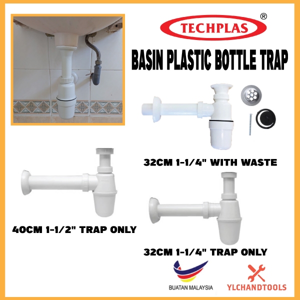 TECHPLAS PVC Perangkap Botol Putih Lengkap White Bottle Trap c/w ...