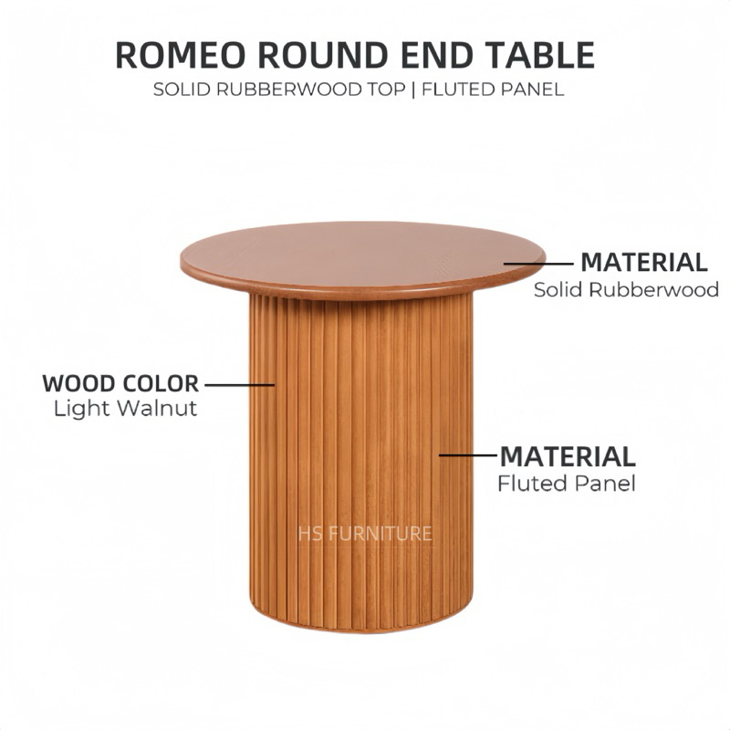 HS FURNITURE | ROMEO ROUND END TABLE | SIDE TABLE | LIVING ROOM SIDE ...