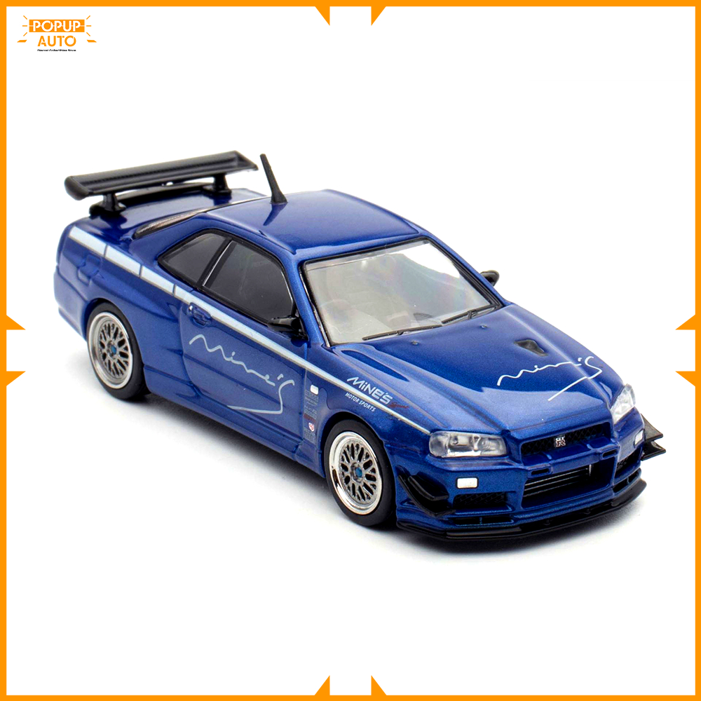 Inno64 1:64 Nissan Skyline GT-R R34 V Spec Blue Tuned By MINE'S IN64 ...