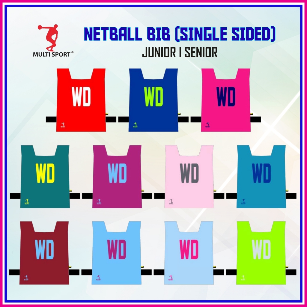 Multisport Netball Single Sided Bibs Set Bib Bola Jaring Set Senior ...