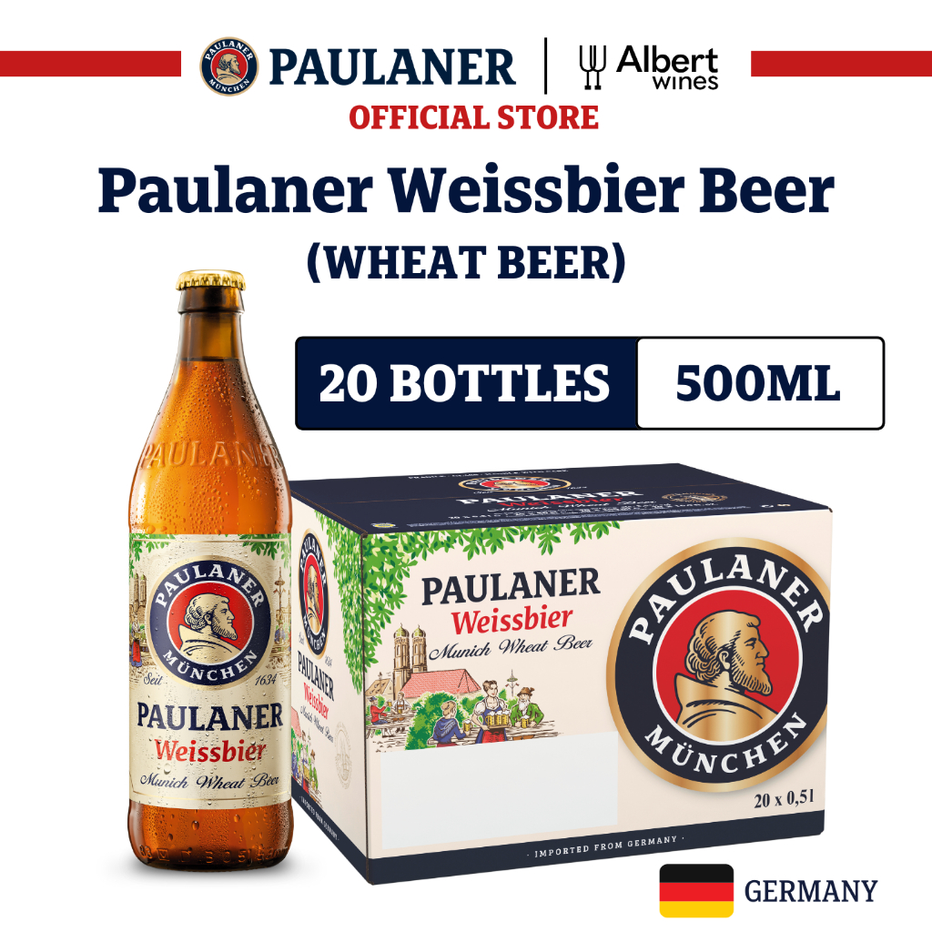 Paulaner Wheat Beer - Premium German Beer (500ml x 20) 保拉纳 德国 啤酒 ...